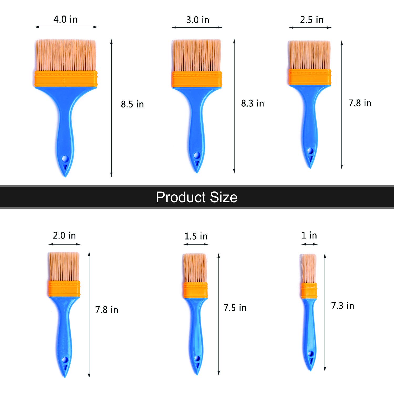 Chalk & Wax Paint Brush for Furniture - VNKI 6PCS Set Paint Brushes for Painting and Refinishing (1,1.5,2,2.5,3,4in …