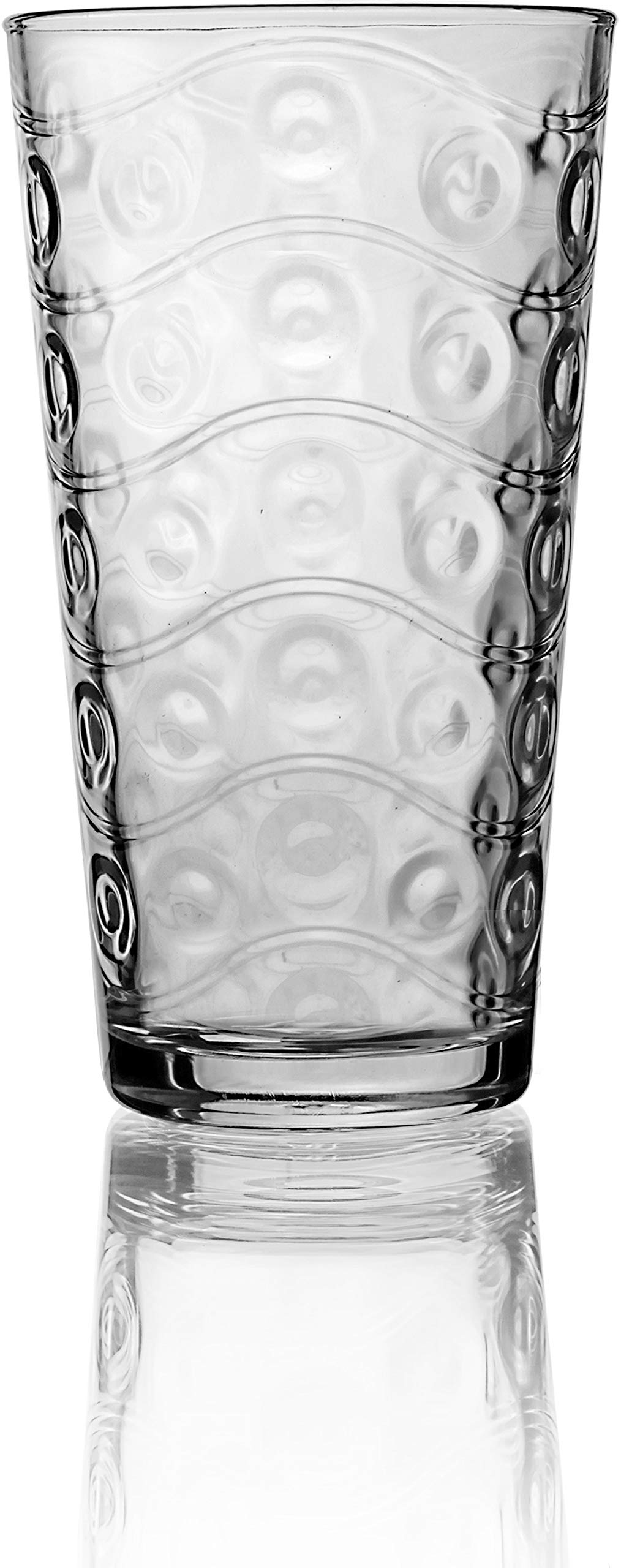 Circleware Cosmo Huge 16-Piece Glassware Set of Highball Tumbler Drinking Glasses and Whiskey Cups for Water, Beer, Juice, Ice Tea Beverages, 8-15.75 oz & 8-12.5 oz, Parade