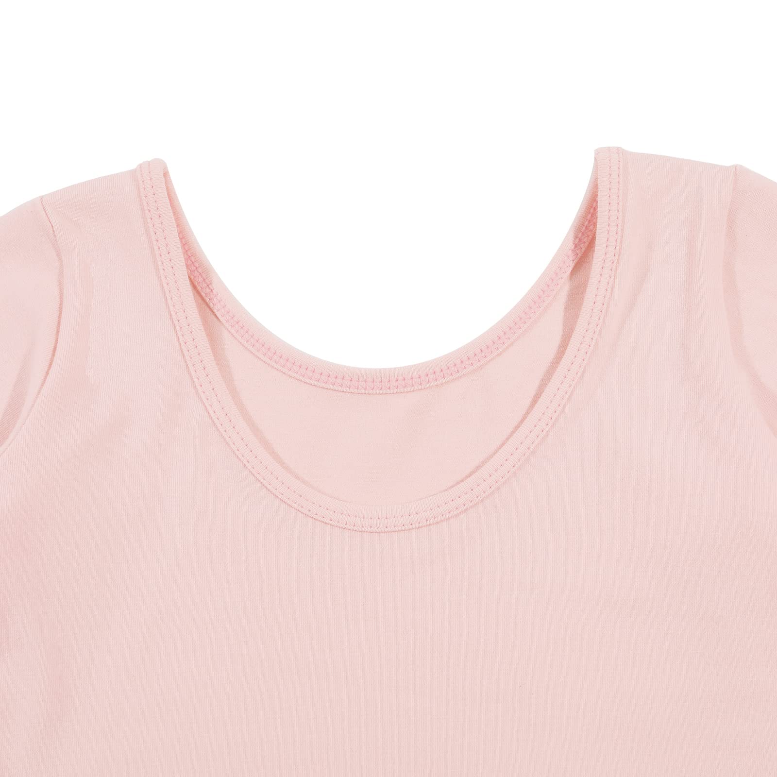 DKZSYIM Team Basic Long Sleeve Dance Leotard For Toddler Girls, AM0019-Light Pink, 8-9 Years