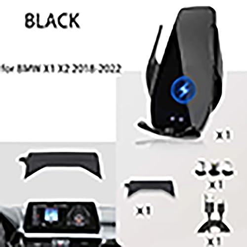 Car Phone Holder fit for BMW X1 X2 2022 2023, Air Vent Cell Phone Holder Cradle, Screen Navigation Protective Base Bracket Magnetic Wireless Charging Rack, Car Phone Mount Accessories (Black)