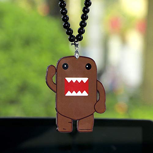 GVBSFJMK Car Pendant Acrylic Funny Domo-Kun Rock Rear View Mirror Charms Ornaments Automobile Trim Hanging Suspension Decoration