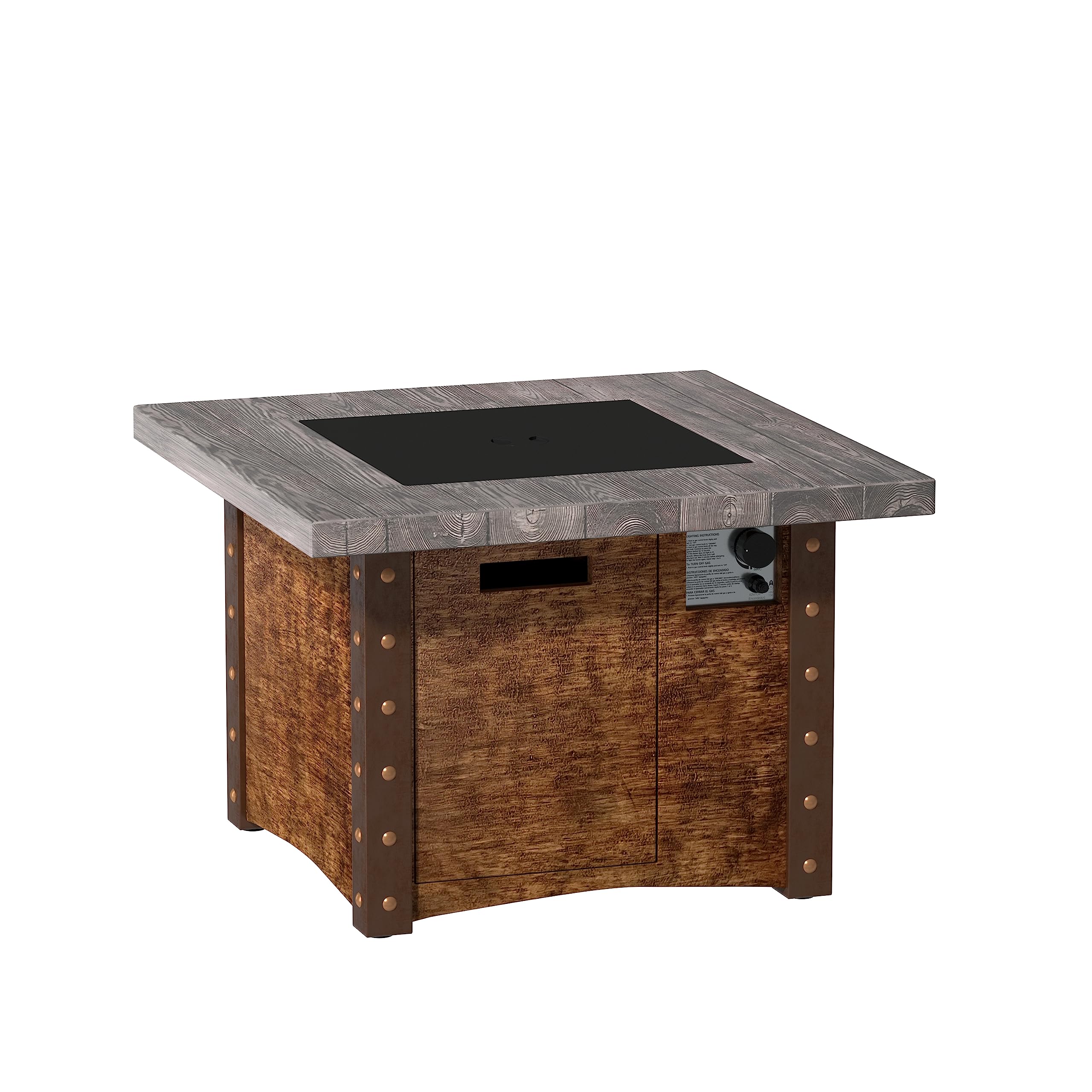 CASAINC 36'' Propane Fire Pit Table, Outdoor Gas Fire Pit 50,000 BTU Round Fire Table Patio Smokeless Firepit Table for Outside, Lid and Lava Rock, Waterproof Cover, CSA Certification-Gray