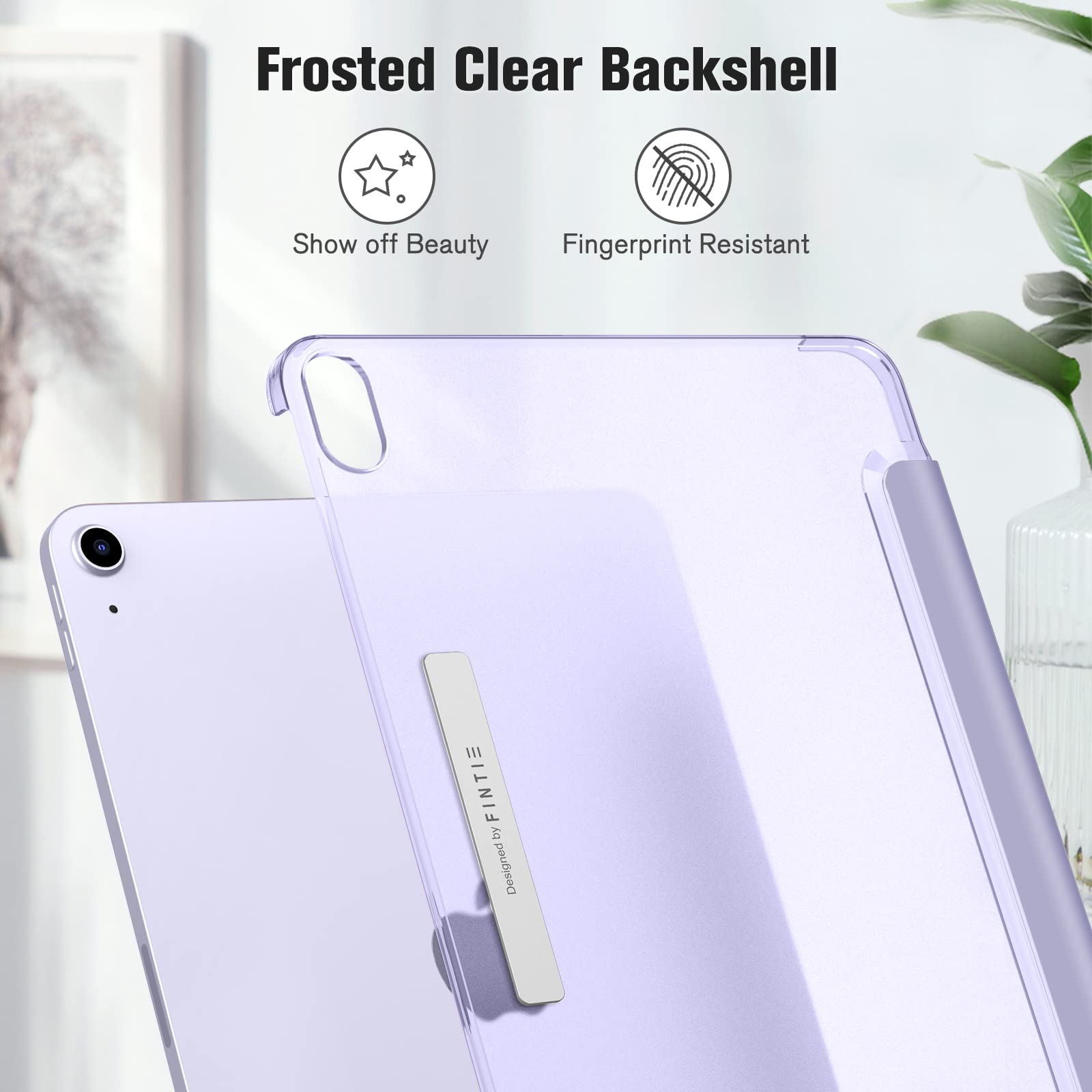 Fintie SlimShell Case for iPad Air 11-inch M2 (2024), iPad Air 5th Generation (2022) / iPad Air 4th Gen 10.9 Inch - [Magnetic Clasp] Lightweight Stand Case with Frosted Back Cover, Lilac Purple