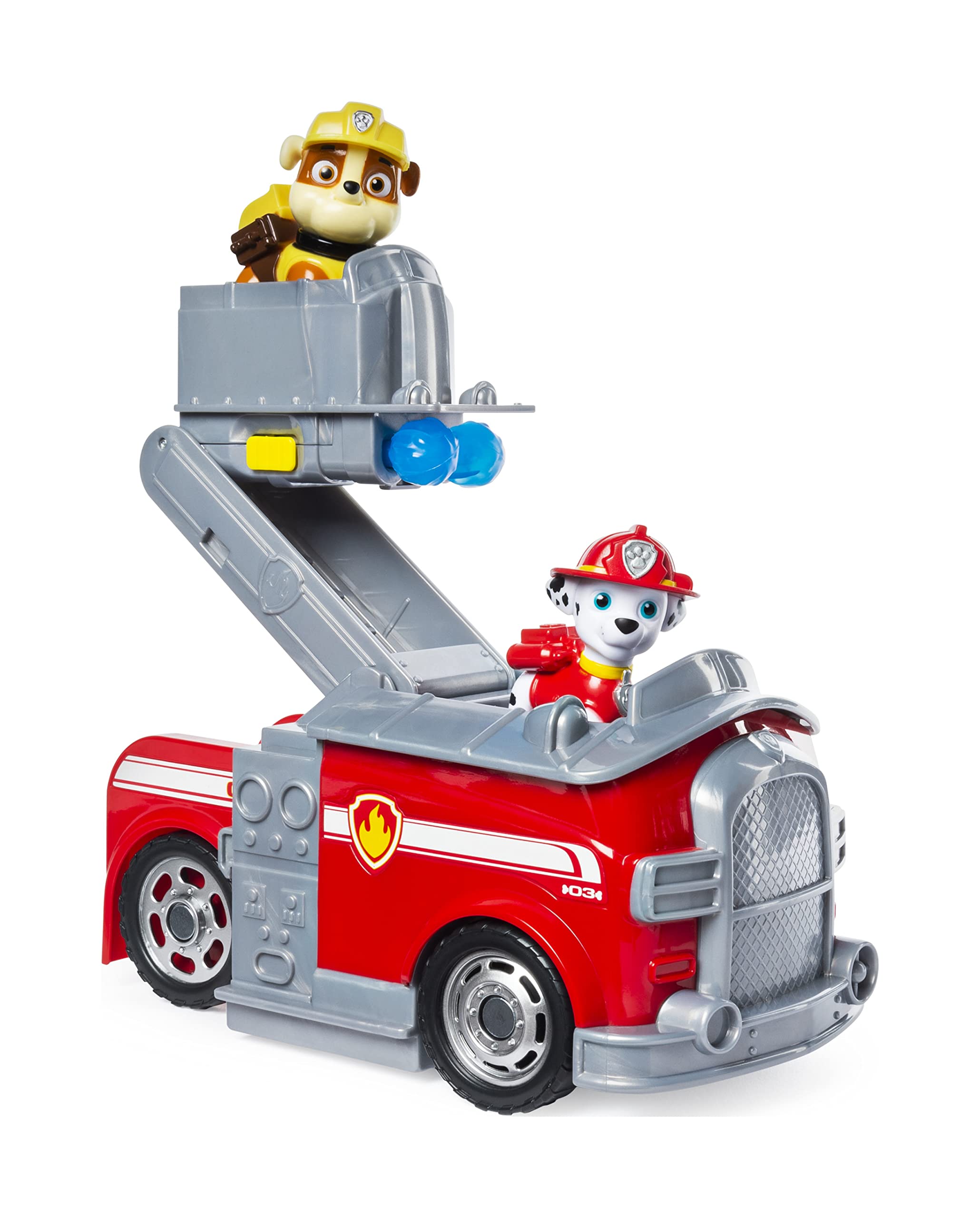 Paw Patrol, Marshall Split-Second 2-in-1 Transforming Fire Truck Vehicle Toy with 2 Collectible Figures