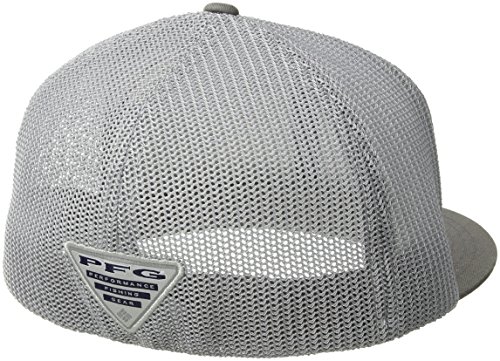 Columbia Unisex Pfg Mesh™ Flat Brim Ball Cap, Titanium, Fish Flag, Large/X-Large