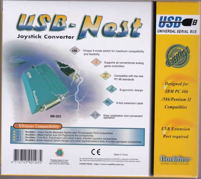 NAKVMN 15 Pin to USB Adapter Female Midi Joystick Old Gameport Joystick on Windows 11 10 8 7 Gameport to USB Nest Retro Joystick Controllers Nest Converter