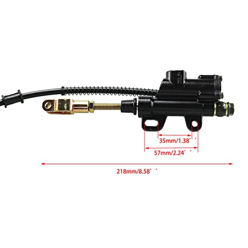 PRO BAT Rear Brake Master Cylinder Caliper Assembly+Brake Disk Rotor+Brake Pad for 50cc 70cc 90cc 110cc 125cc Chinese Quad Taotao Boulder B1 Coolster 3050HD ATV Kids Four Wheeler