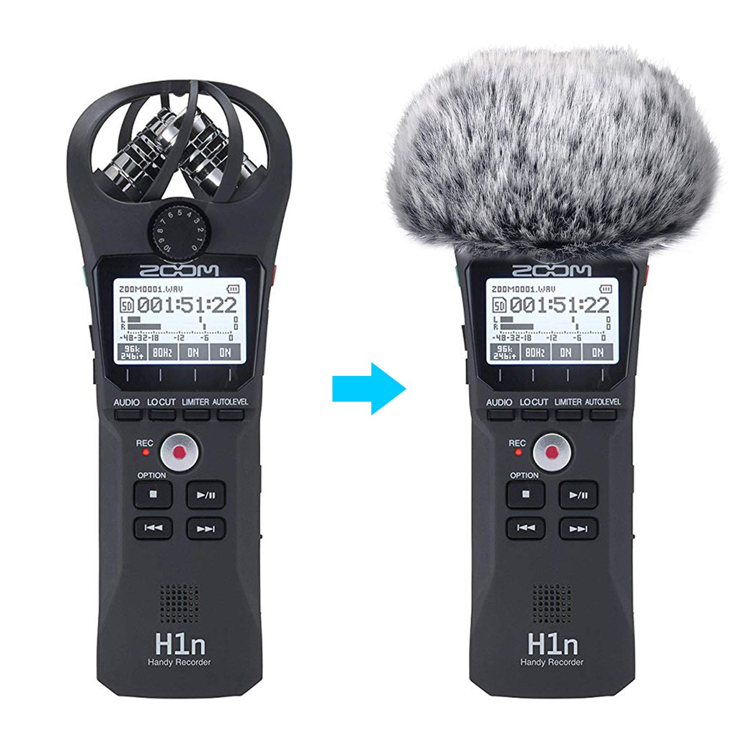 SUNMON H1N Microphone Windscreen Muff Suitable for Zoom H1n Handy Portable Digital Recorder to Reduce Noise