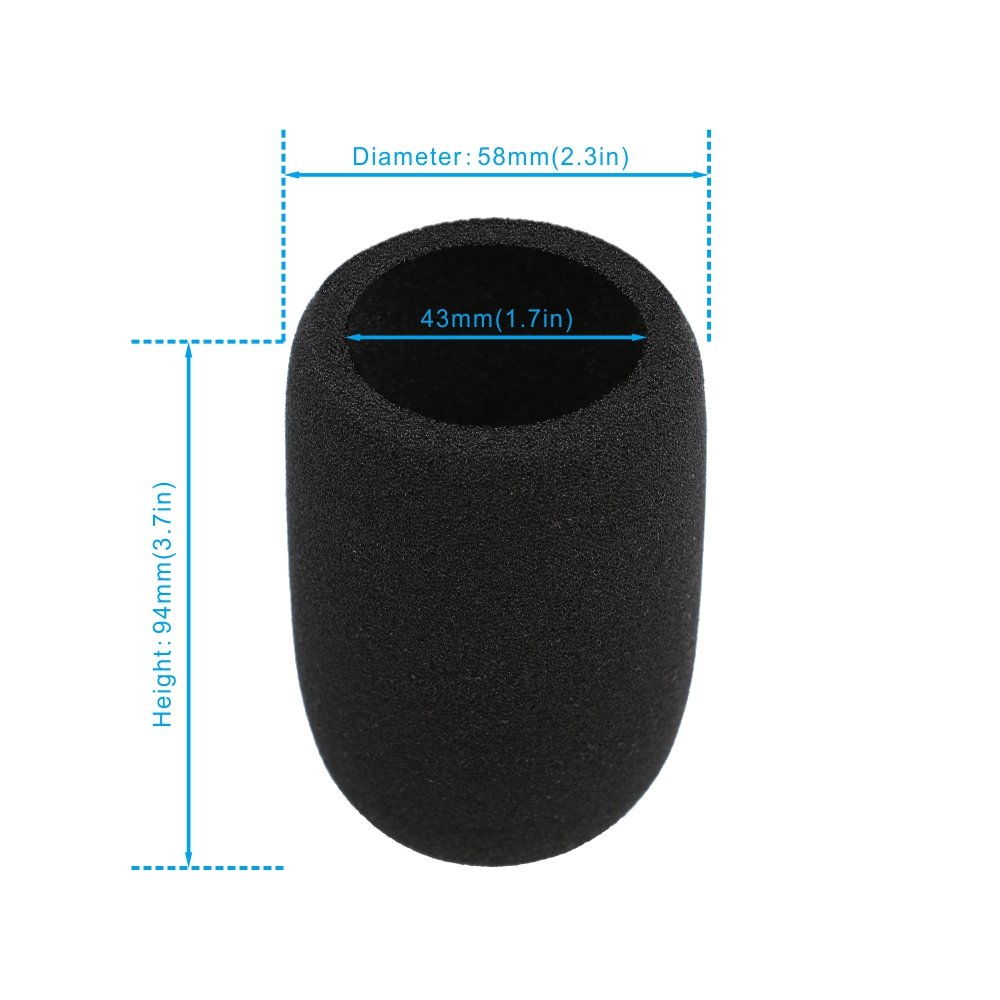 SUNMON Windscreen Foam Cover, Windscreen Pop Filter for Audiotechnica AT2020 Condenser Studio Microphone (2 PACK)