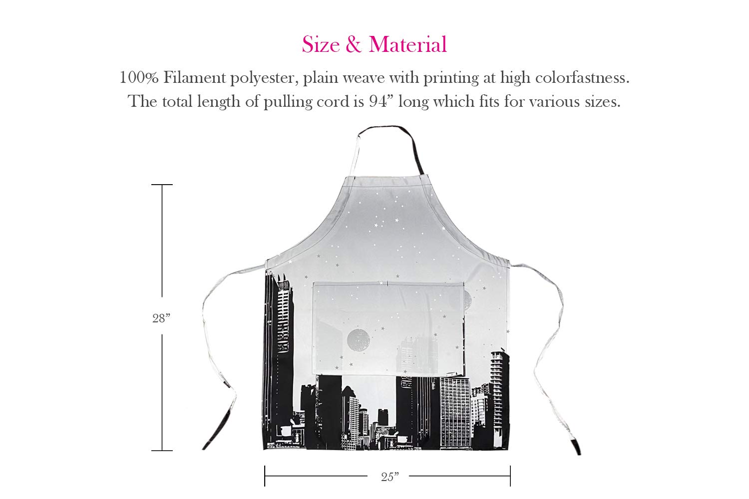 FBTS Basic Pack of 3 Adjustable Aprons for Women and Men, Water Resistant Aprons with 2 Pockets for Kitchen Cooking Baking Housework BBQ Drawing