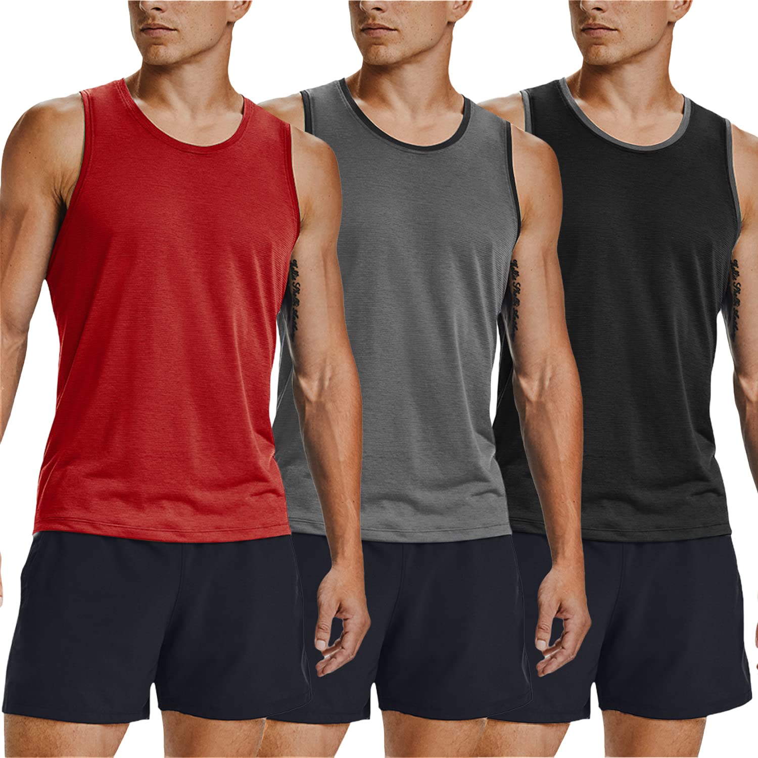 COOFANDY Men's 3 Pack Workout Tank Tops Gym Bodybuilding Shirts Sleeveless Muscle T Shirts