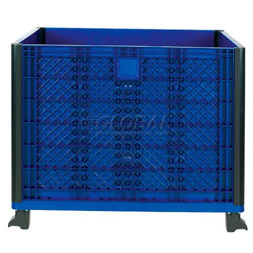 GLOBAL INDUSTRIAL Stakable Bulk Container w/ Collapsible Solid Wall, 39-1/4 inchL x 31-1/2 inchW x 29 inchH