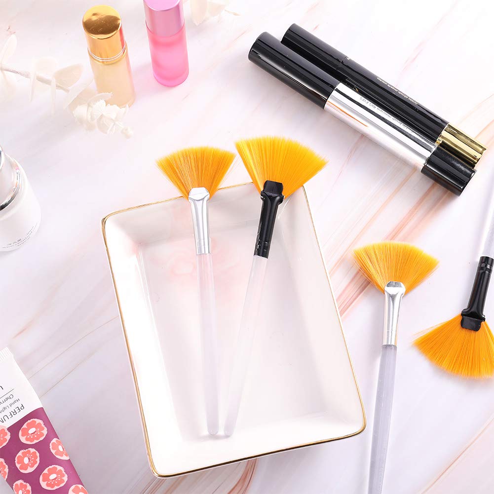 CEREALY 12 Pack Facial Fan Brushes Fan Soft Brushes Makeup Beauty Fan Brushes Acid Applicator for Glycolic Peel Masques