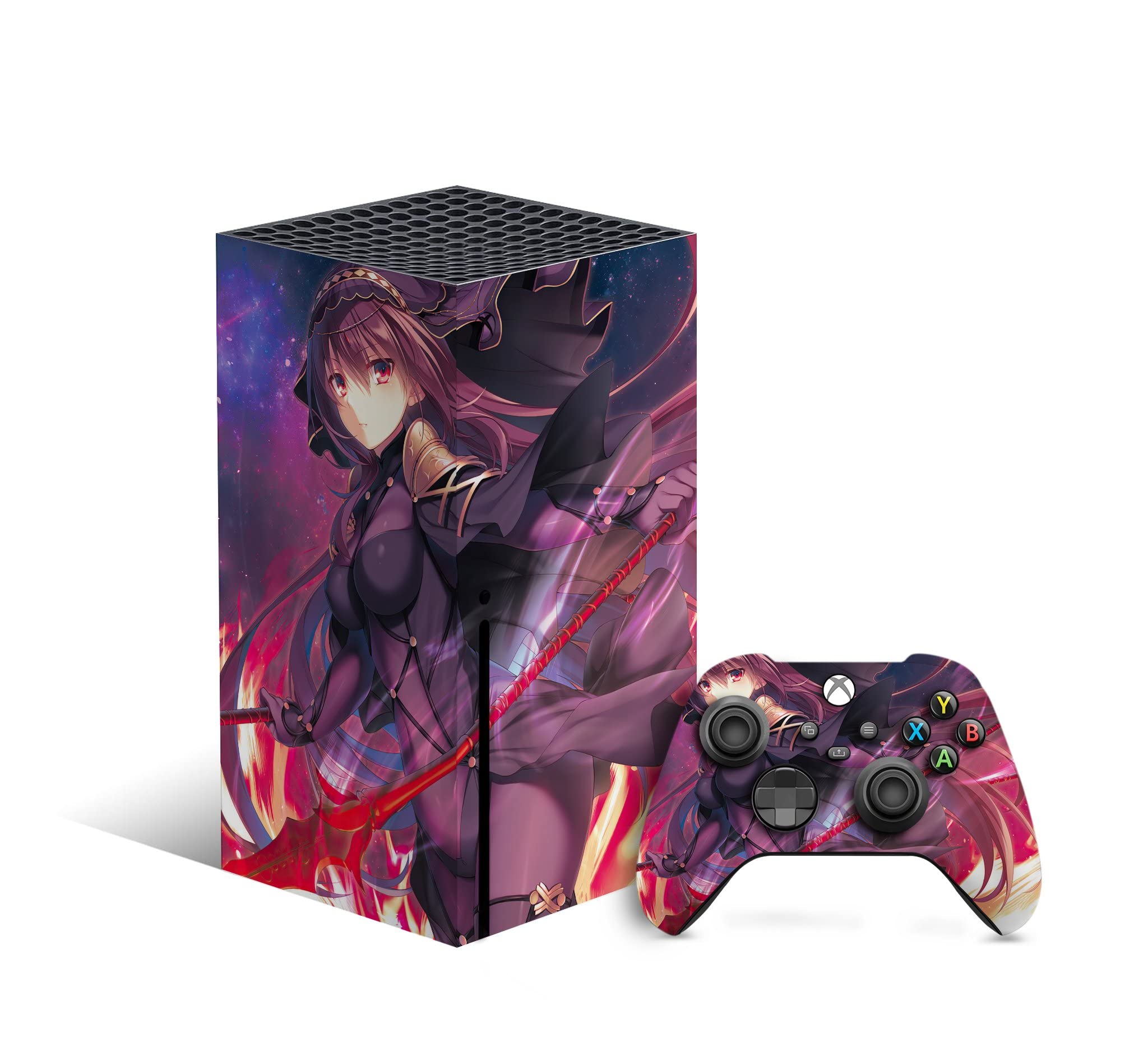 Dark Nightmare Knight Video Game Vinyl Skins for X-box-Series-X, Wrap Decal Cover Stickers for X-box-Series-X Console Controller