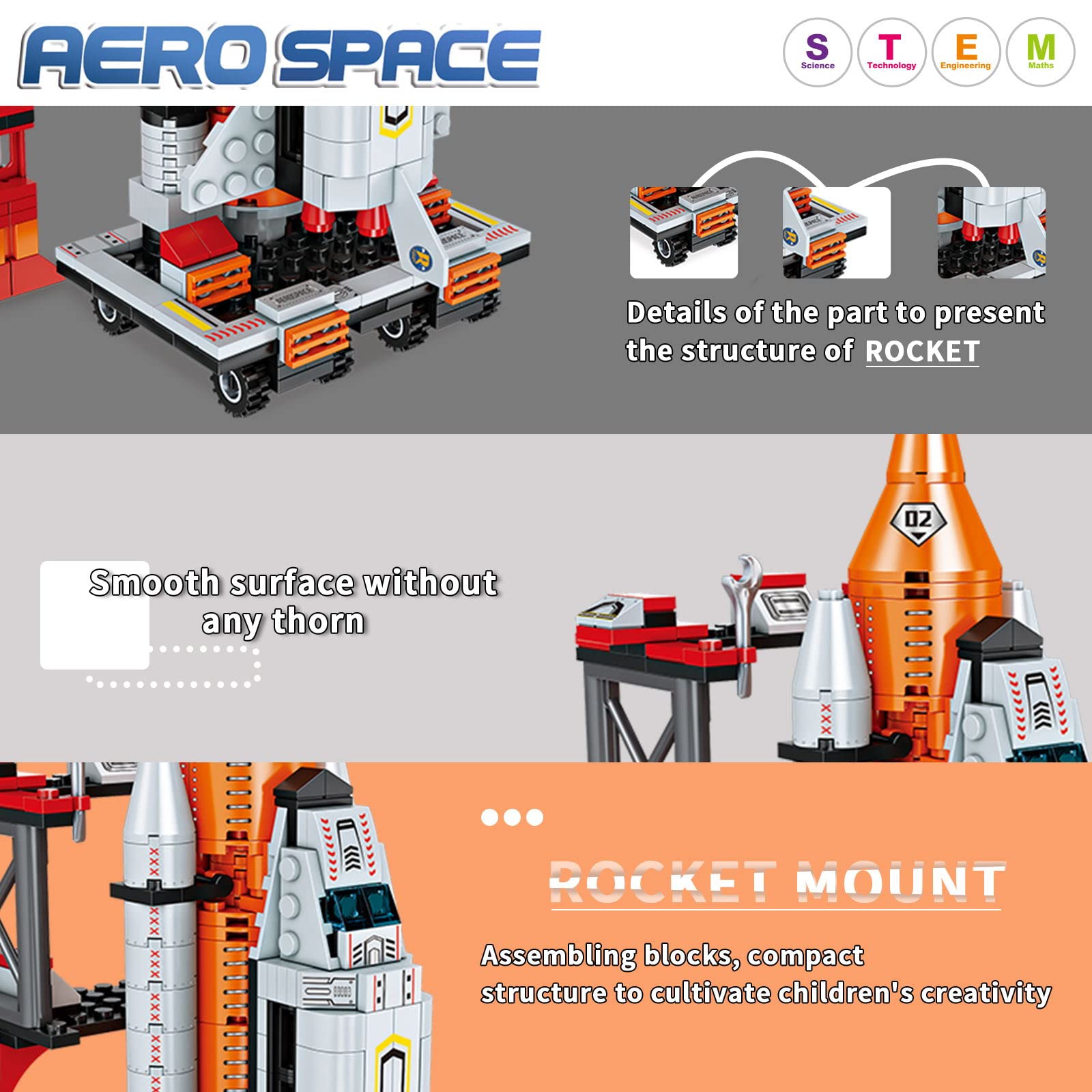 Space Shuttle Rocket Toys 12 in 1 Toy Building Sets STEM Building Blocks Aerospace Rocket Launcher Educational Birthday Gift for Kids Boys Girls 6 7 8 9 10 11 12+ Years Old (566Pieces)