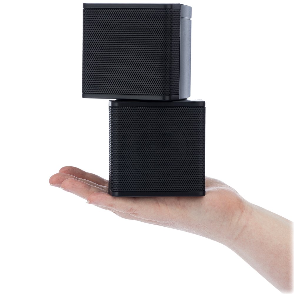 Pure Resonance Audio MC2.5B Dual 2.5β Swiveling Surround Sound Mini Cube Speaker (Pair, Black) (Without Brackets)