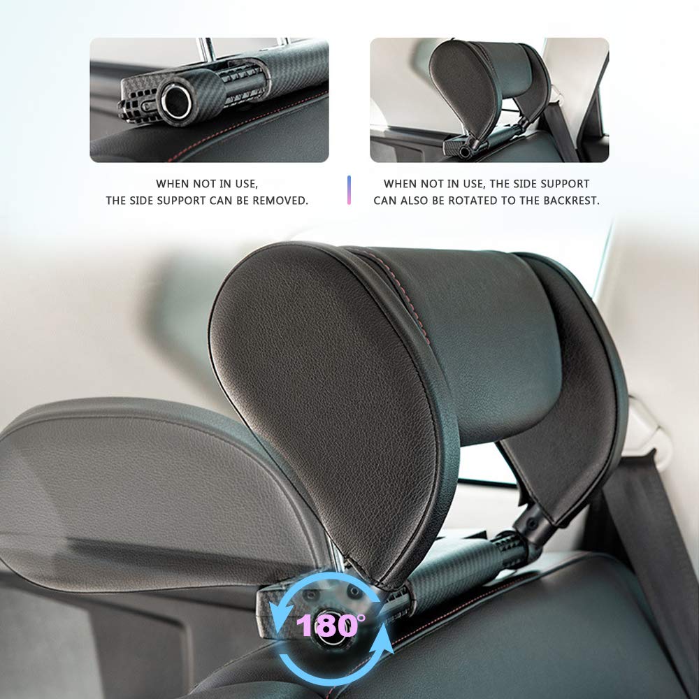 Car Seat Headrest Pillow, GEHARTY Car Neck Support Protection Cervical Spine Width and Height Adjustable Telescopic Version on Both Sides Car Side Pillow for Adults and Kids