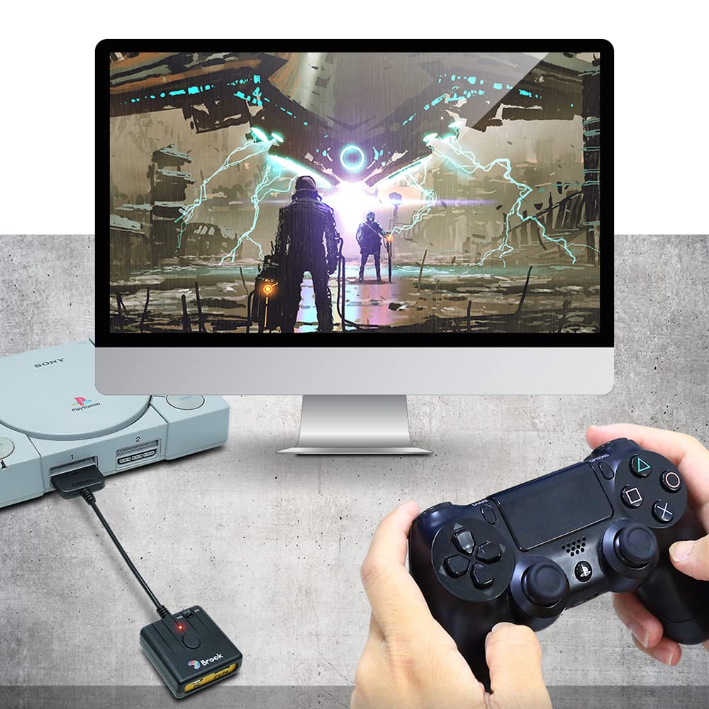 Brook Super Converter - PS4/3 to PS2/1, Support Switch Pro/Xb One/ PS5/ PS4/ PS3 Controllers on PS2/ PS1/PS Classic, Retro Consoles Controller Converter