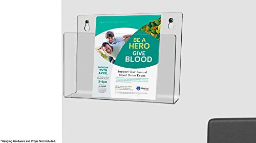 Marketing Holders 12" W Wall Chart or Tablet Holder Magazine Hospitals Clinics Open Pocket Open Sides Hanging Folder Horizontal Organizer Patient Charts Medical