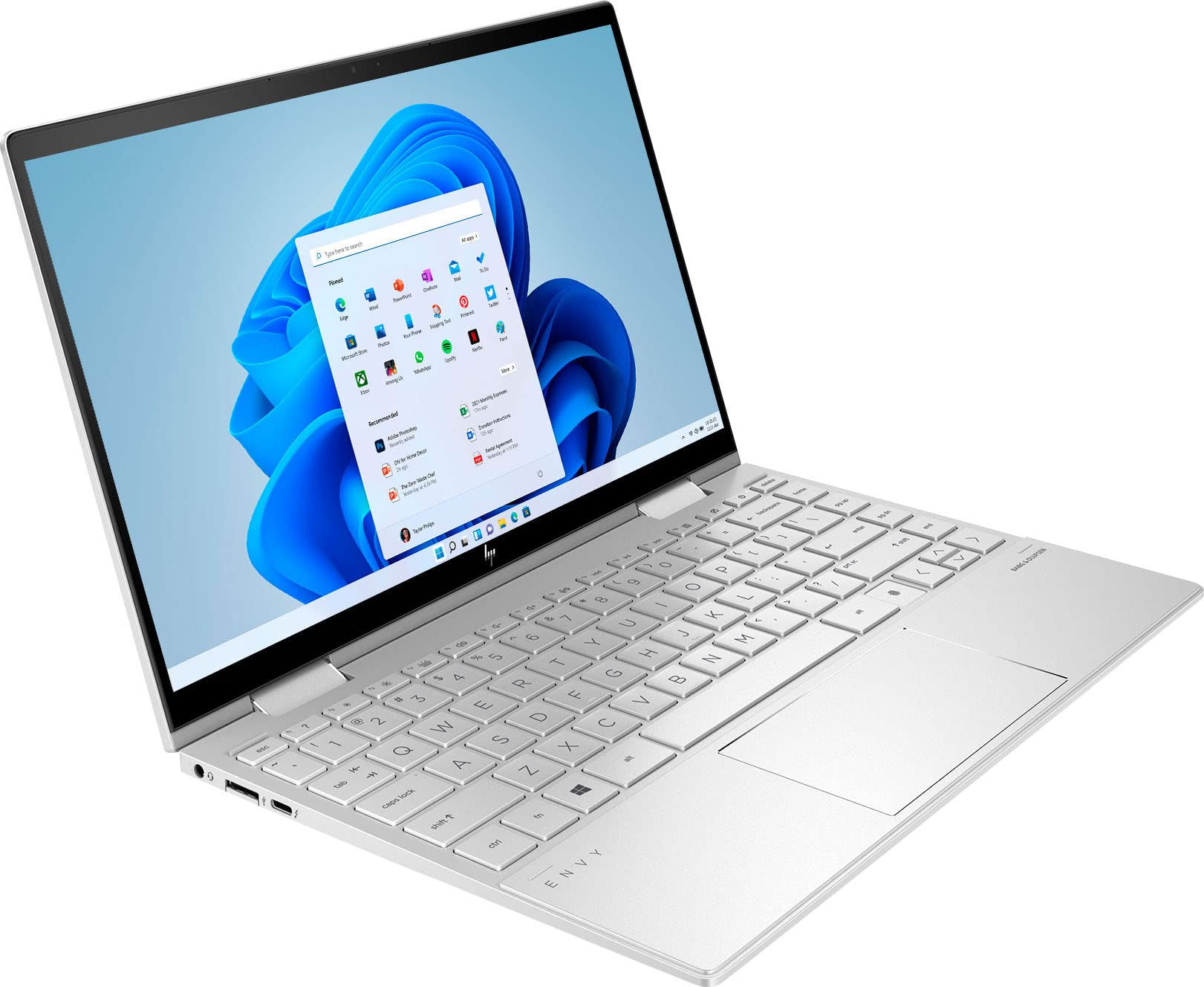 HP Envy X360 2-in-1 FHD OLED Touch-Screen Laptop | 11th Generation Intel Core i7-1195G7 8GB DDR4 RAM 512GB SSD Backlit Keyboard Fingerprint Windows 11 Home with USB3.0 Bundle Silver 13-13.99 inches