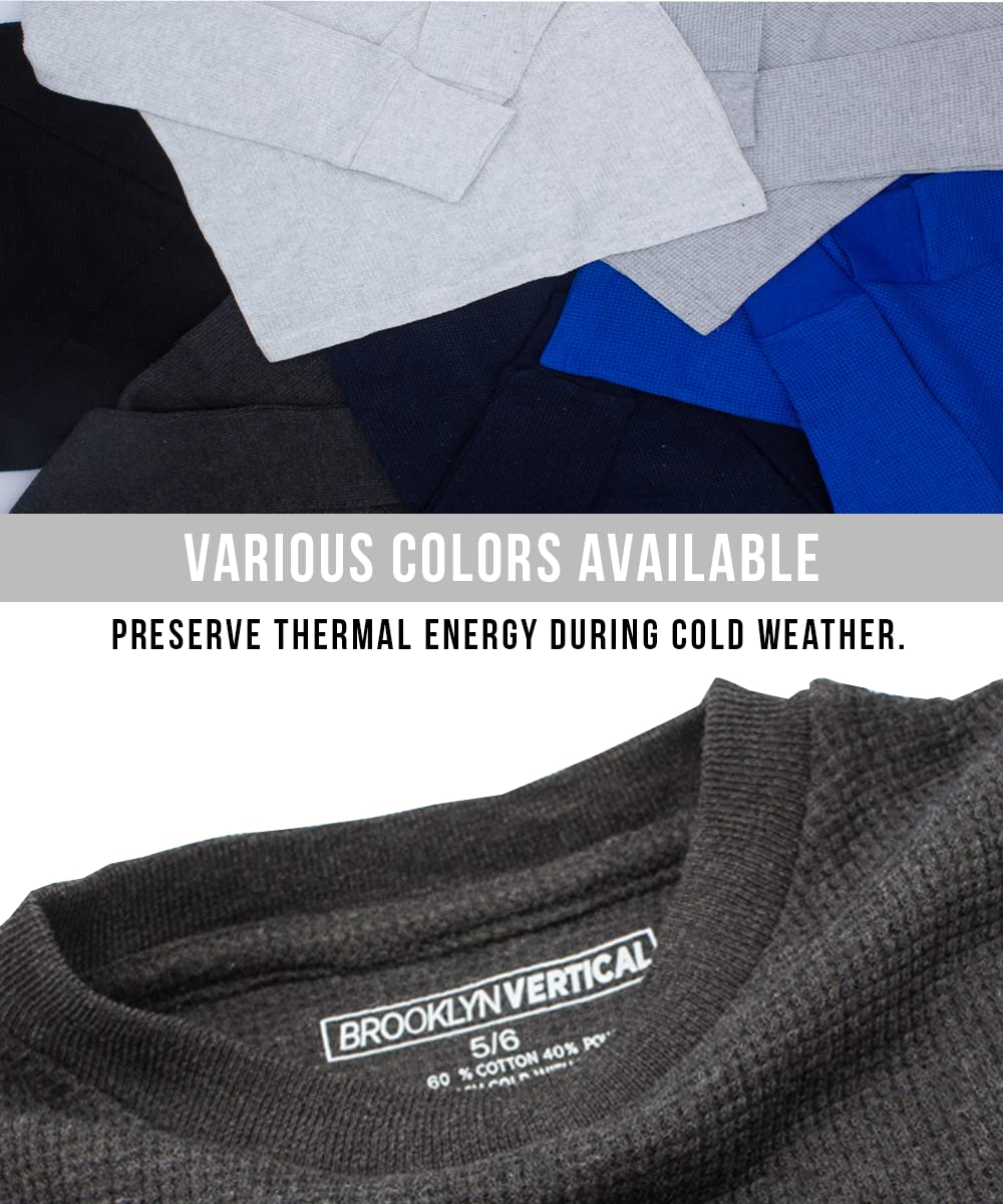 BROOKLYN VERTICAL Boys 2-Pack Thermal Waffle Active Base Layer Sets| Long Sleeve Shirt and Pants (Combo A, 12/14)