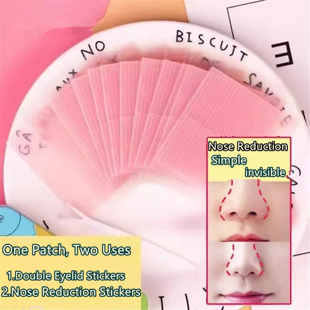 Double eyelid tape Eyelid Tape Invisible Eye Stickers Double Sided Tape Invisible Eyelid Lifter Strips for Hooded, Droopy, Uneven, Mono-eyelids (with Fork rods, Scissors)