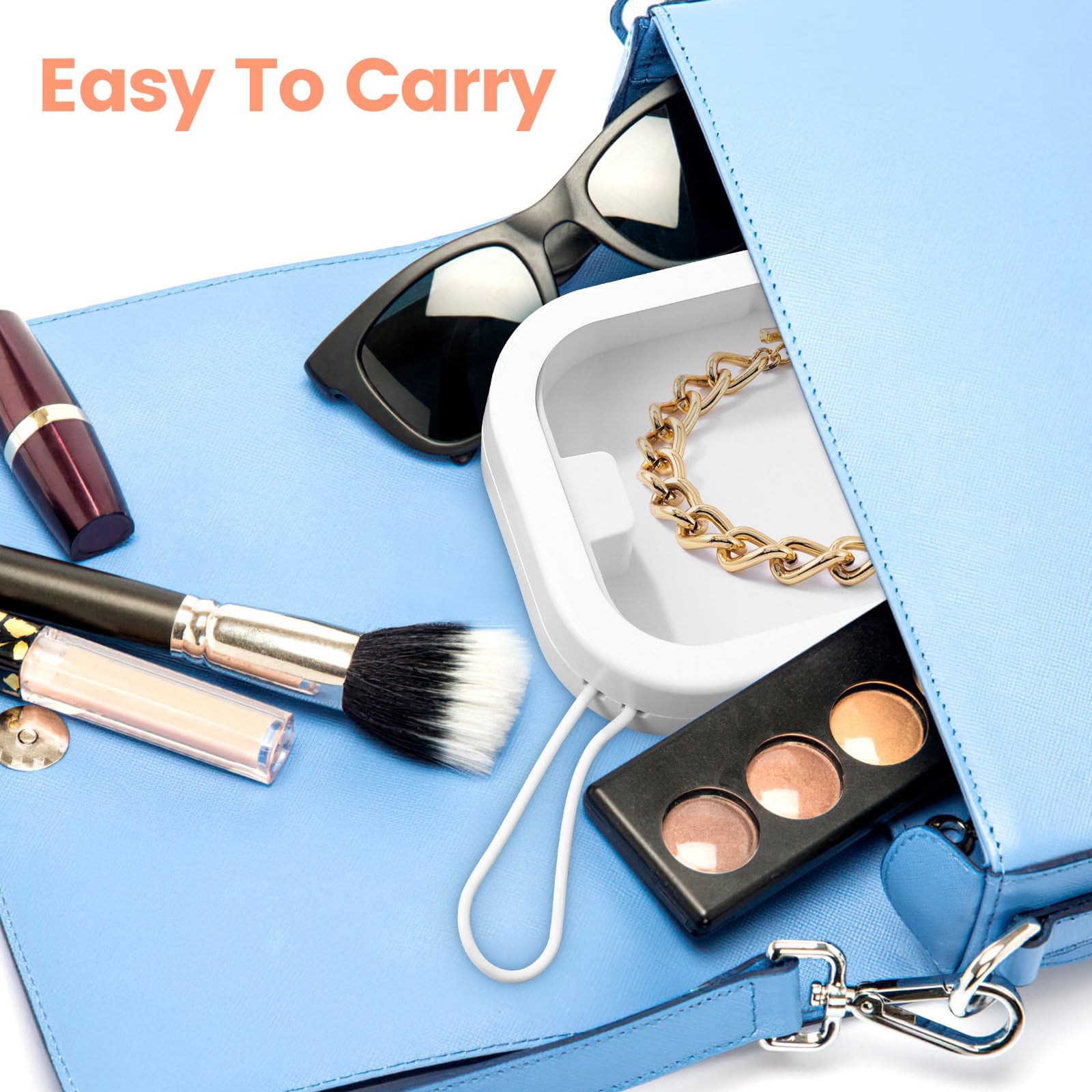 GAGAMOTEYA 6 Pcs Hair Tie Organizer,Qtip Dispenser Bathroom Storage Organizer with Press Buckle Button Switch,Cotton Swab Holder Portable Travel,Hair Accessory Box with Lid for Bathroom(Pink+White)