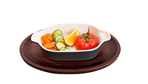 Solid Wooden Serving Tray,Decorative Trays,Serving Platters for Food Fruit Tea Coffee Wine Premium Quality, Eco-friendly, Oval-Shaped - Black Walnut (Small)