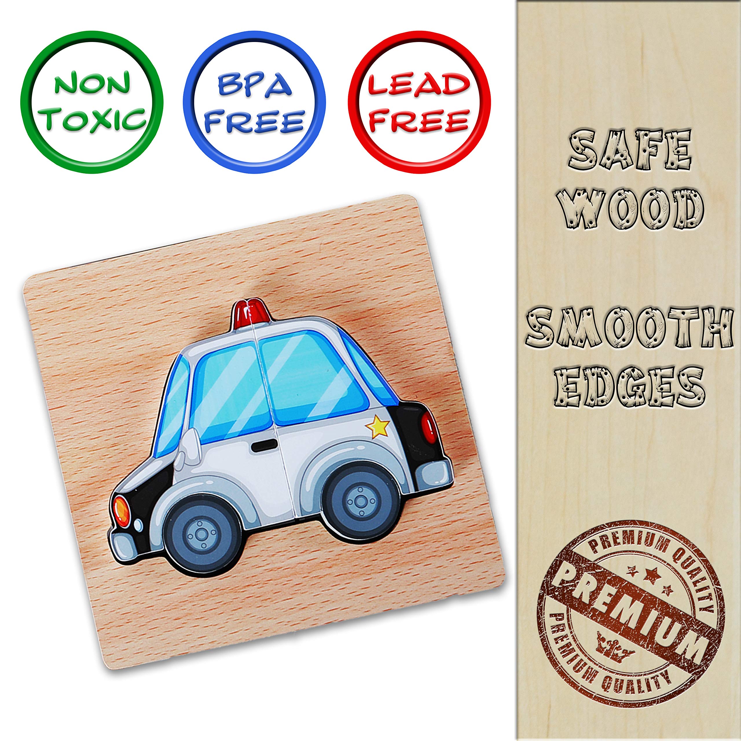 Wooden Educational Jigsaw Puzzles - Toddler Preschool Game – Kids Learning Toy - Learn Color & Shapes - Driddle…