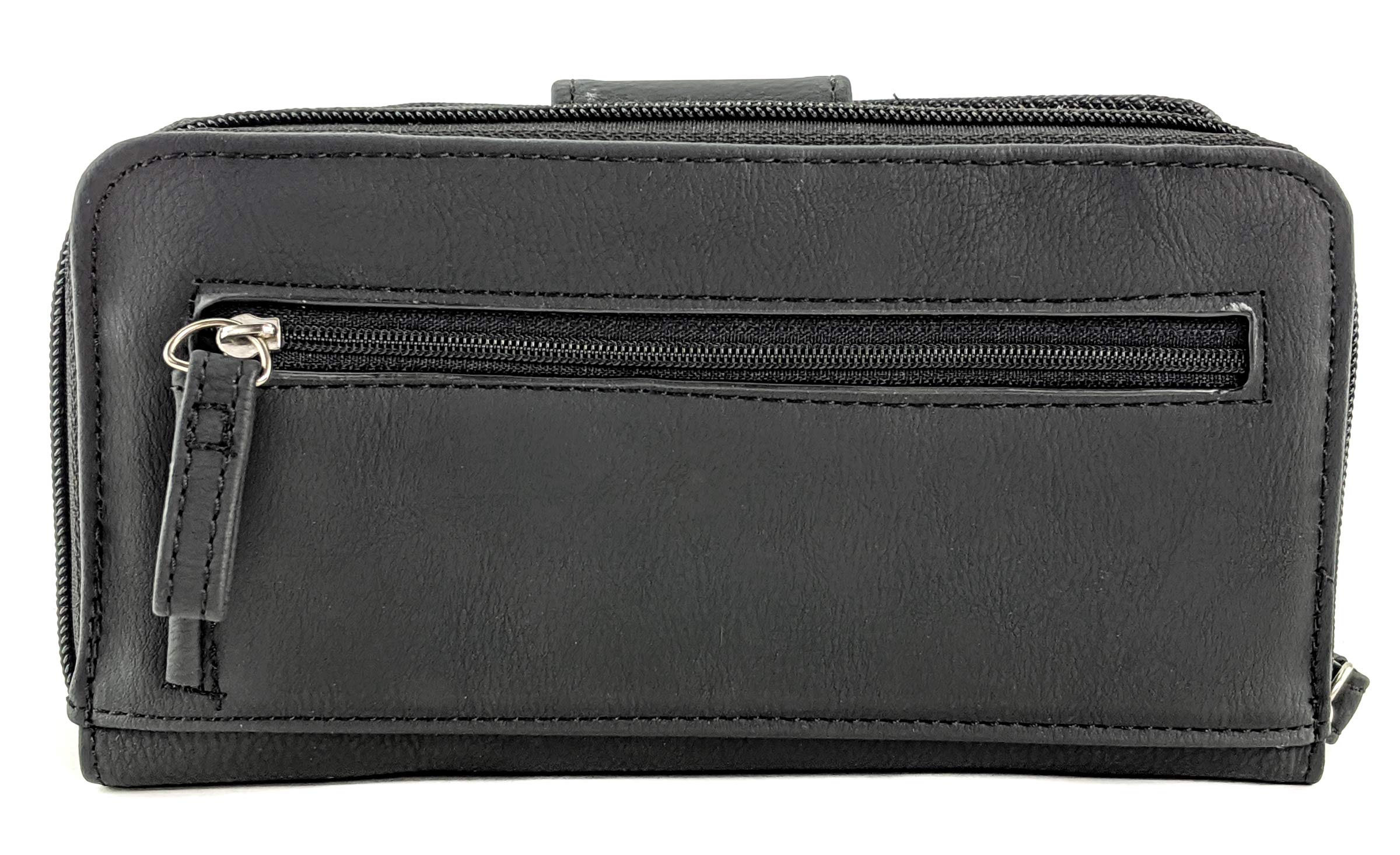 Purse King The Essence Everyday Essential Wallet, Womens Wallet, Womens Clutch, Faux Leather Wallet, Leather Clutch, RFID Blocking Wallet, Organizer (Black)