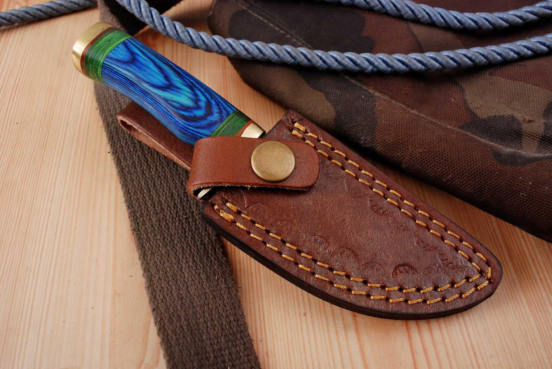 Damascus Hunting Bowie 5022EK Damascus Steel Hunting Knife