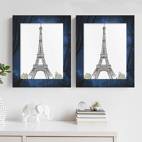 POFATO Owl Moon Light 8x10 Picture Frame Wood Photo Frame for Tabletop Display Wall Mount Picture Frame Display 8 x 10 Inch Photo Wall Decor Home Gift Frames