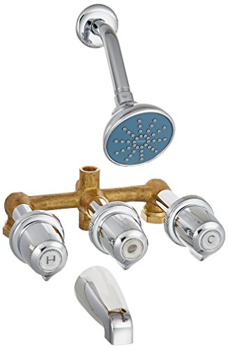 Gerber Plumbing Tub & Shower Set Three Handle Chrome