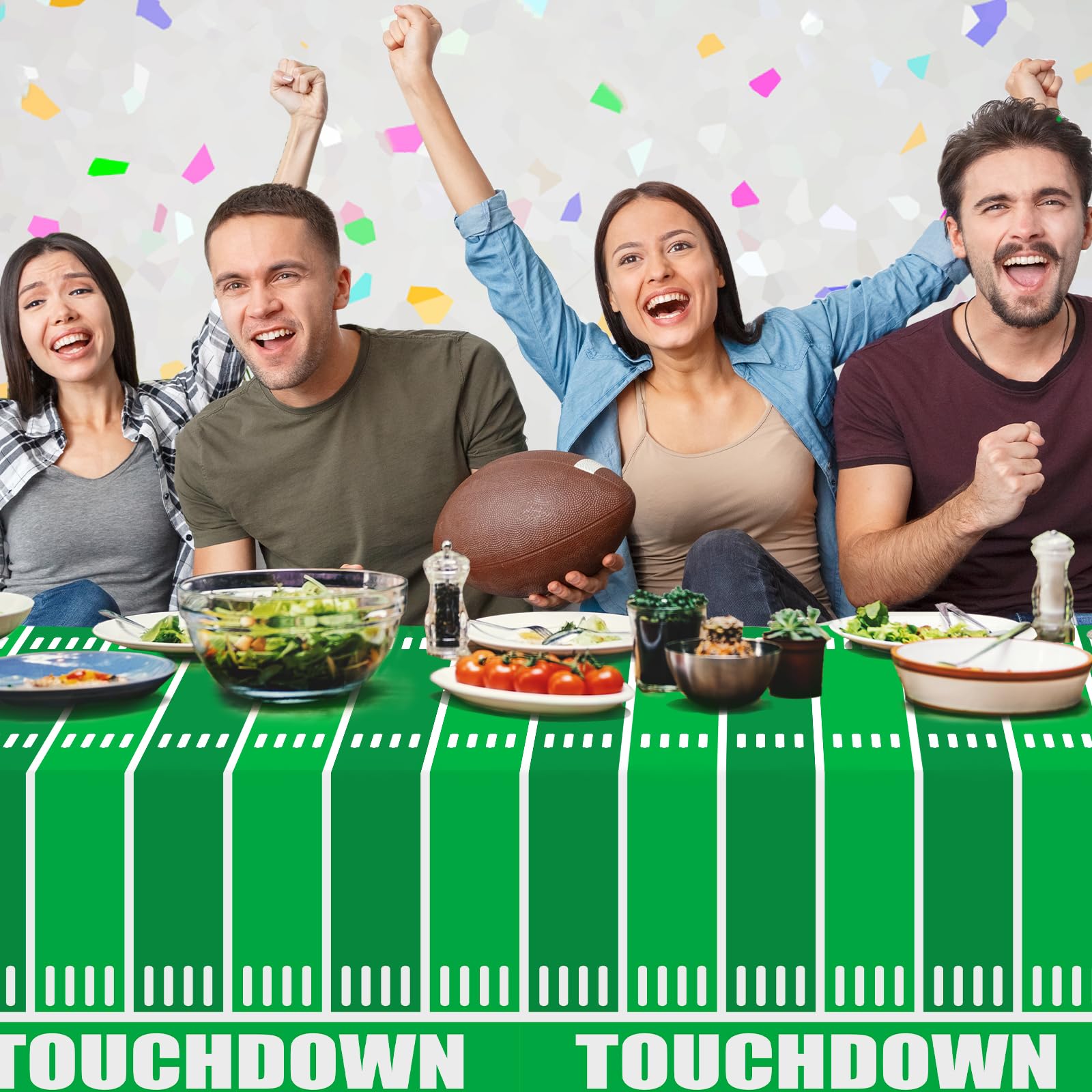 Football Party Decorations Disposable Tablecloth Plastic Touchdown Table Cover for Birthday Party Football Party Games Decoration 54 X 108Inch,2 Pack