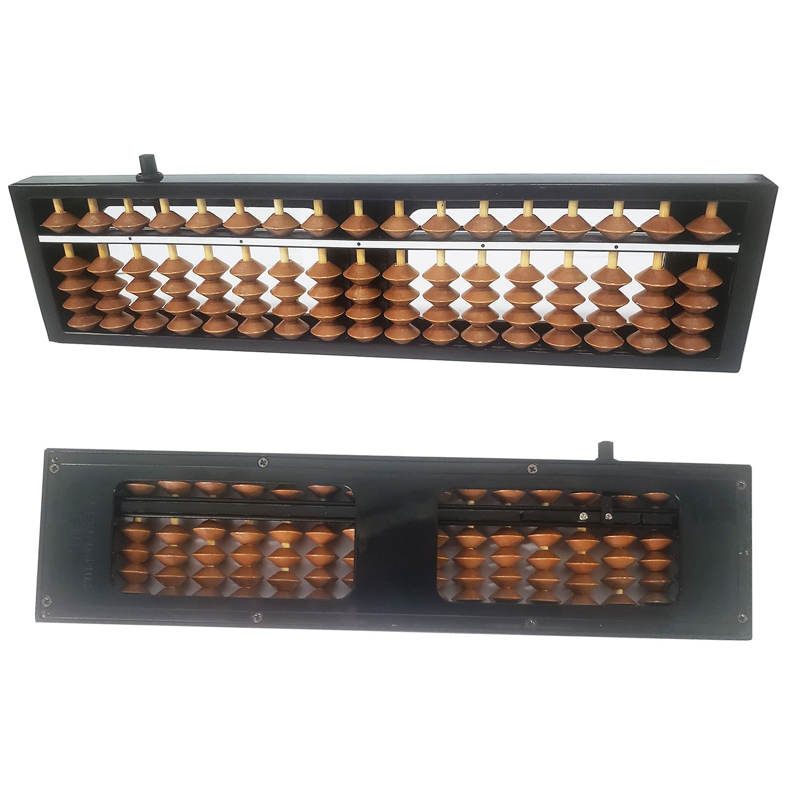 Vaupan Digit Standard Abacus Soroban Professional 17 Column (10.2 inch) Math Abacus, Math Calculating Tool with Reset Button for Adults Kids(Brown)