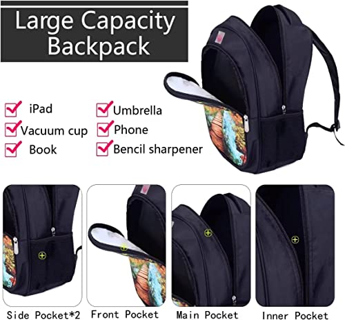 JHMYGSWK Fashion Kids Backpack Large Capacity School Backpack Multiple Pockets Anime Schoolbag-4