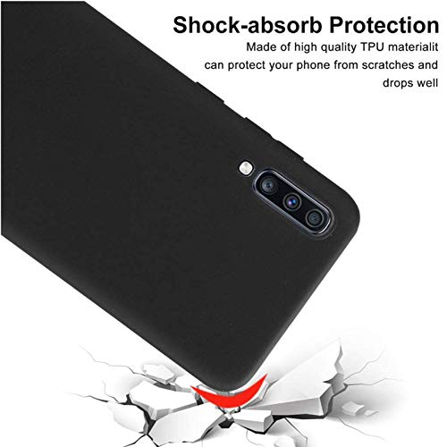 KJYF Phone Case for Oukitel WP19 (6.78"), [ 1 x Tempered Glass Protective Film], Shockproof Soft Silicone Black Case, with White Height Adjustable Cell Phone Stand for Desk.