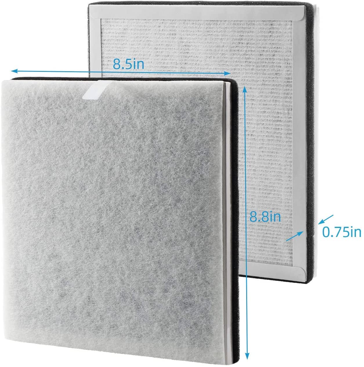 XIMOON 3-in-1 True HEPA Filter Replacement for PureZone Air Purifier Pure Enrichment Pure Zone Part # PEAIRFIL, 2 Pack