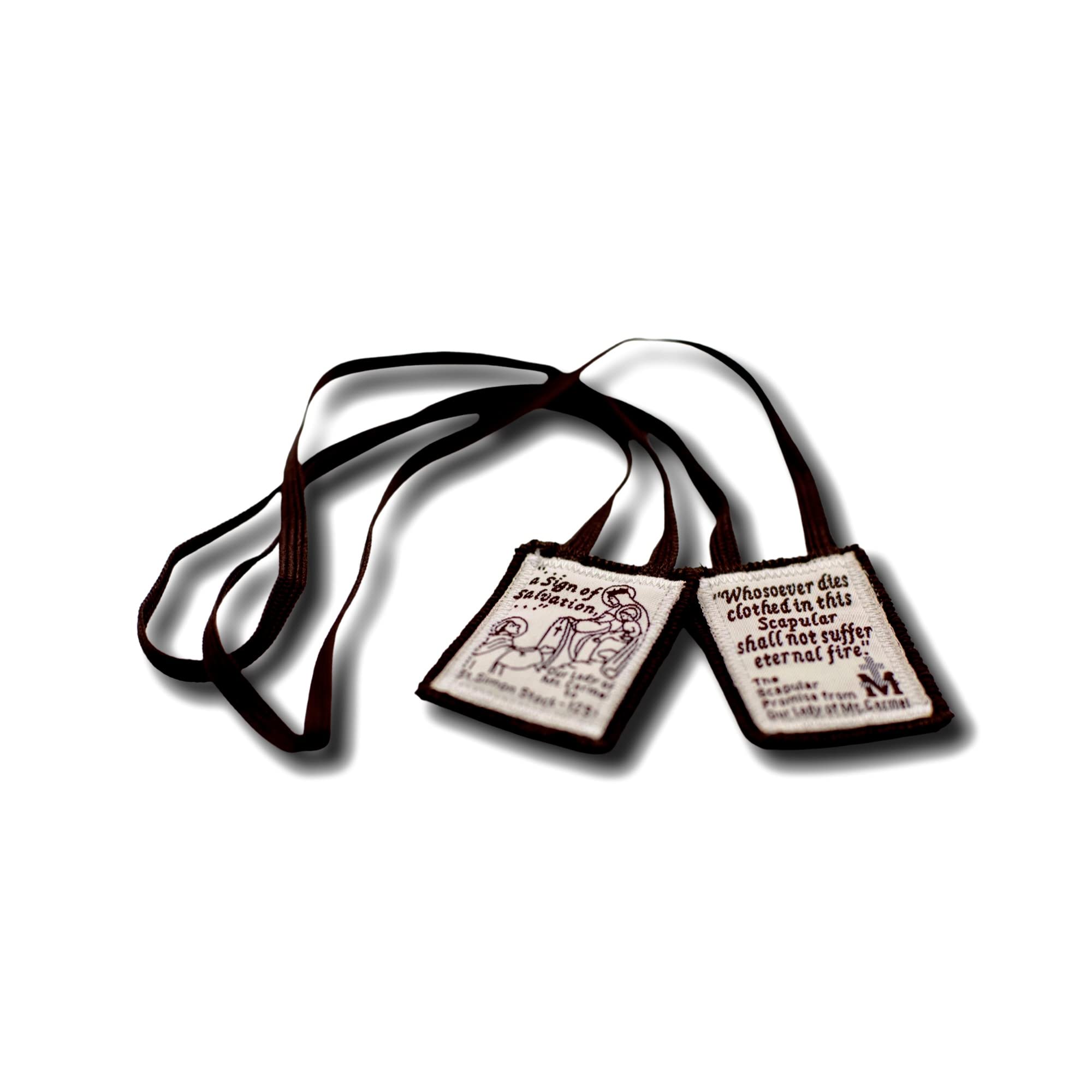 Brown Scapular Catholic Premium Handmade in USA with 100% Wool - Our Lady of Mt Carmel Escapulario (Premium Sewn Edges)