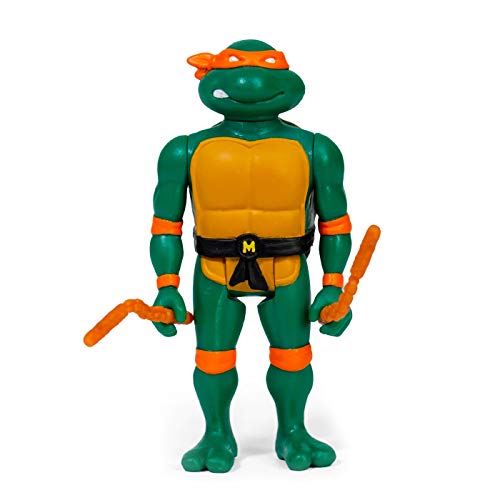Super7 Teenage Mutant Ninja Turtles Michelangelo 3.75 in Reaction Figure