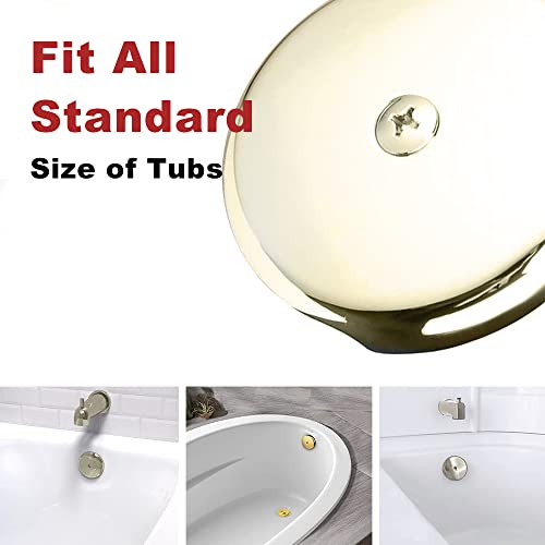 Gold-Hao-The-Bathroom Single Hole Bathtub Drain Overflow Plate - Overflow Drain Cover | Tub Drain Cover with Three Matching Screws/Bathtub Overflow Drain Cover with Adapter (Brushed Nickel)