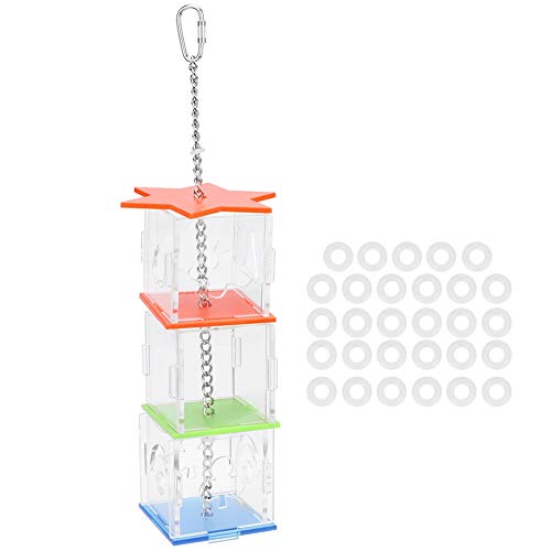 GFRGFH Multilayer Bird Parrot Forage Box Hanging Treat Foraging Toy Transparent Acrylic Food Holder Easy to Use
