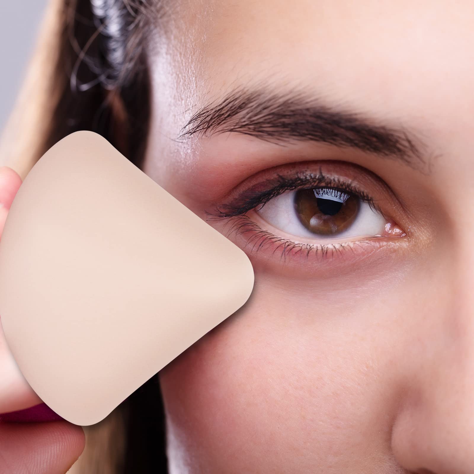 Daubigny Powder Puff Face Triangle Soft Makeup Puff for Loose Powder Soft Body Cosmetic Foundation Sponge Mineral Powder Wet Dry Makeup Tool with Strap