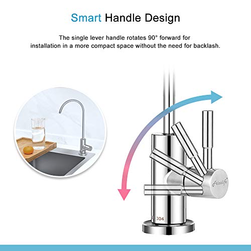 Frizzlife RO Water Filter Faucet- Drinking Water Faucet fits Most Reverse Osmosis Water Filtration System-SUS304 Stainless Steel with Brushed Nickel