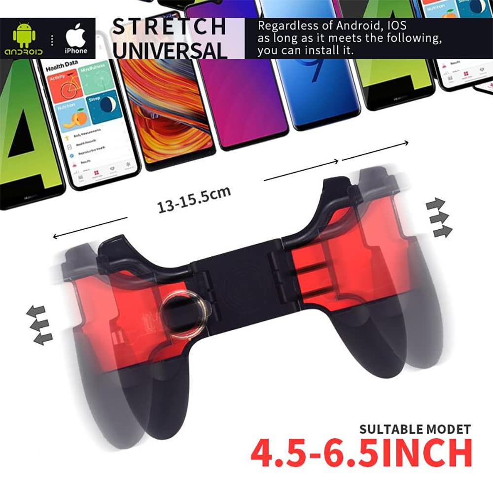 DATA FROG Mobile Game Controller for Pubg Gamepad Trigger Shooting Fire Button Phone L1R1 Shoot Joystick for 4.7-6.5" for iPhone Android Mobile Phone