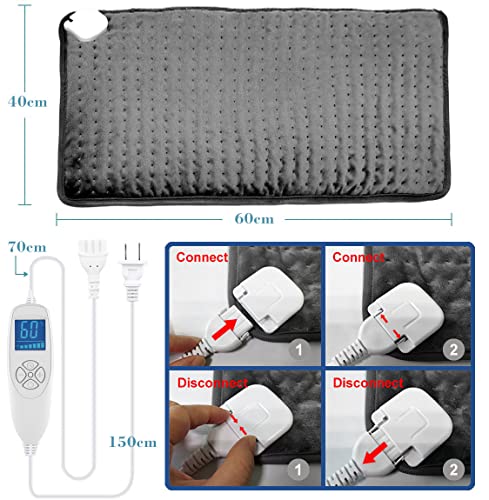 KOTOFATA Quick Heat pad Heating Pads for Cramps Shut Off, Back Pain and Cramp Treatment Pads Soft and Comfortable Fabric Pads with LCD Screen to Keep Warm in Winter