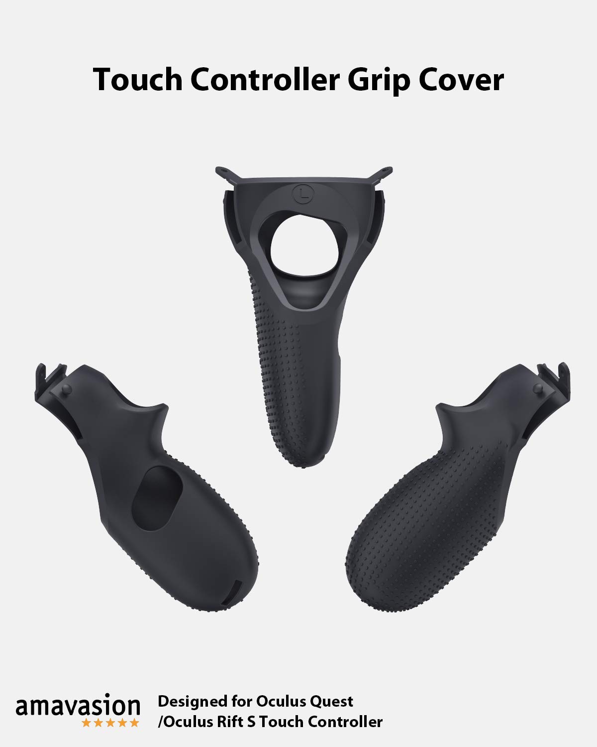 Compatible with Oculus Quest Touch Controller Grip Cover, Amavasion Soft Silicone Accessory Cover with Anti-Throw Handle Strap