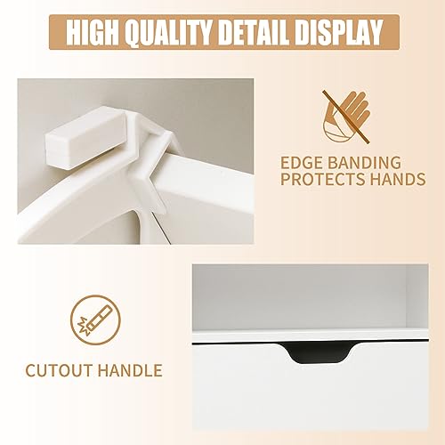 KUMIUNION Shoe Storage Cabinet with 2 Flip Drawers, Slim Freestanding Storage Racks for Entryway, Hallway, Hidden Narrow Shoe Organizers Perfect for Heels, Boots, Slippers, White