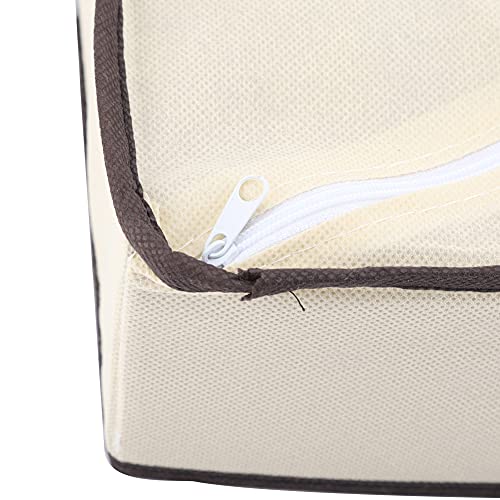 Portable Foldable Storage Box Sock Underwear Drawer Organizer Dividers Wardrobe Clothes Organizer Drawer Divider Separator (Beige 6 grids)