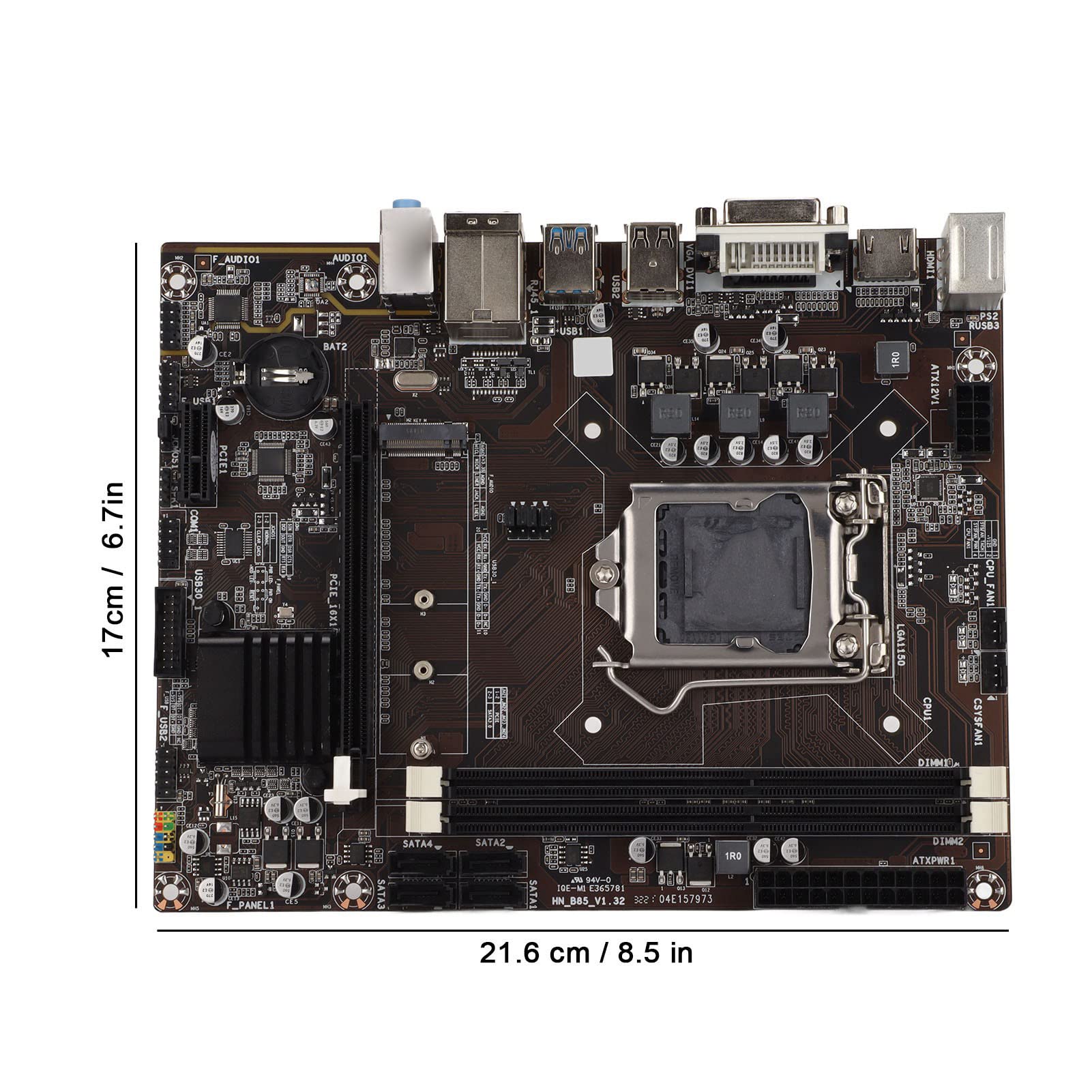 PC Motherboard, CPU LGA 1150 Socket, B85 Computer Motherboards, DDR3 1600/1333/1066MHz Memory, 100M Network Card, Gaming Mainrboard for Desktop Computers